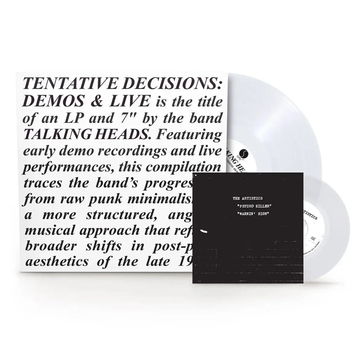 TALKING HEADS- TENTATIVE DECISIONS DEMOS & LIVE CLEAR LP & 7" NEW SEAL ...